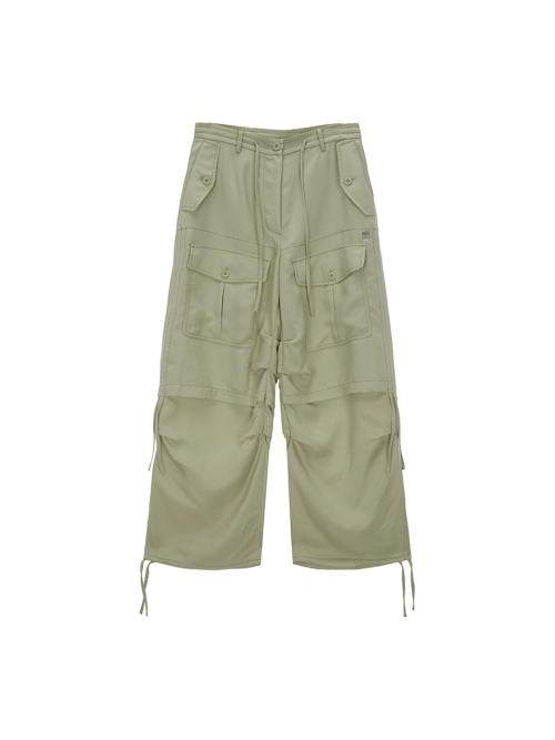 MUSINSA | MATIN KIM RAYON STRING CARGO PANTS IN LIGHT KHAKI