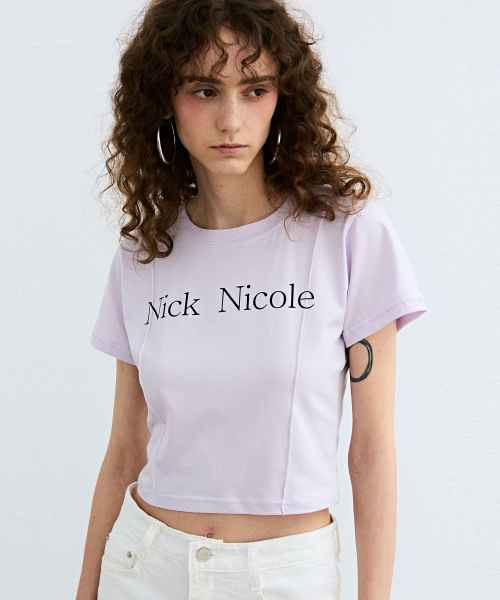MUSINSA公式 | NICK&NICOLE NICOLE PINTUCK CROP TEE_VIOLET
