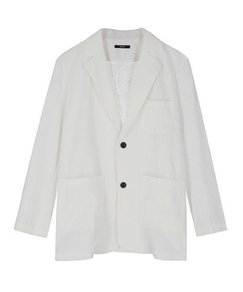 MUSINSA | AD HOC Men's Ed Linen Jacket (WHITE) (HW4JK41-31)