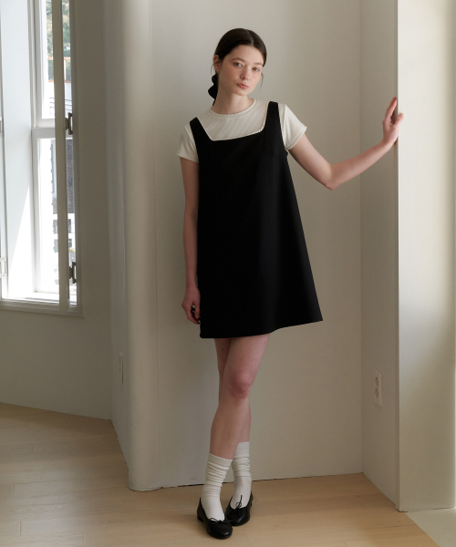 MUSINSA | YUPPE LINE LACE ONEPIECE_BLACK