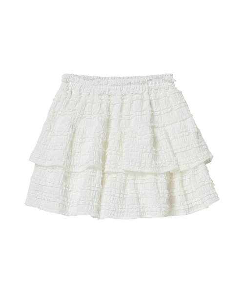 MUSINSA | AWESOME STUDIO Crease Lace Mini Skirt Ivory