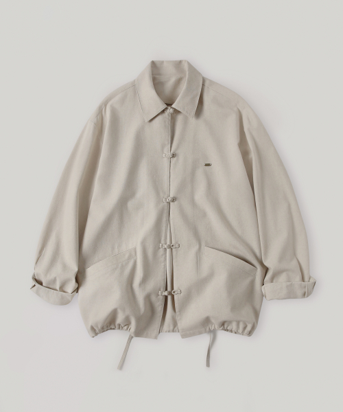 MUSINSA | LAFUDGESTORE Linen Stay Coach Jacket_Oatmeal