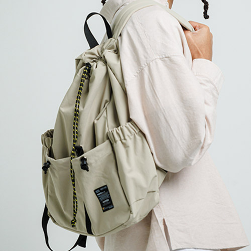 MUSINSA | PEEPS baisic string backpack(beige)