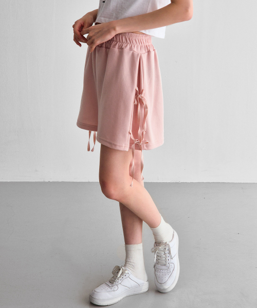 MUSINSA | UMM Side ribbon decoration short shorts 4 colors