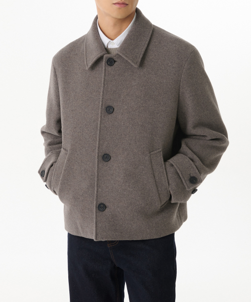 MUSINSA公式 | MUSINSA STANDARD Wool Blend Oversized Short Balmacaan Coat ...