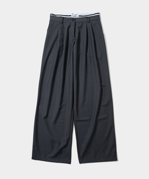 MUSINSA | PLACE STUDIO Pintuck banding layered low-rise wide slacks ...