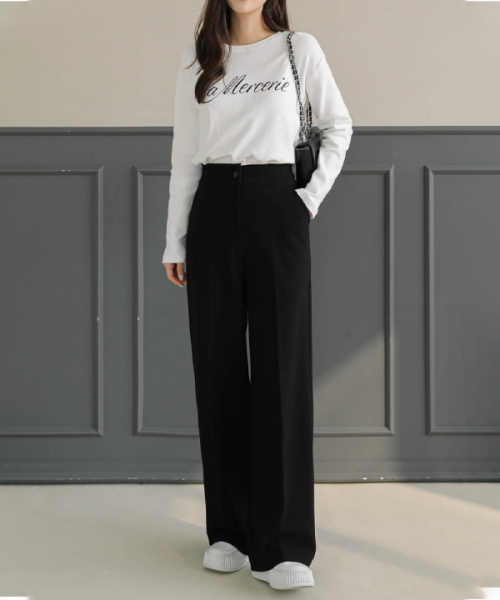 MUSINSA | FRENCHCHIC High tension cover banding wide slacks