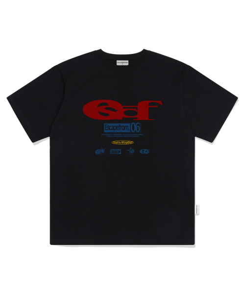 MUSINSA | ESCAPEFROM ESCF logo collage print overfit short sleeve t ...