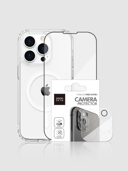 MUSINSA | DESIGNSKIN iPhone Maxafe Clear Case + Reinforced Glass + Lens ...