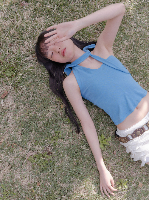 MUSINSA | ETMON Multi Halter Sleeveless Top Blue