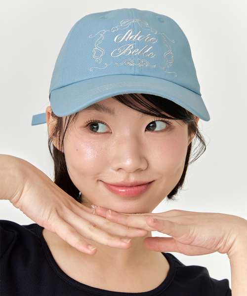 MUSINSA | ADOREBELLE Antique Logo Cap - Sky Blue