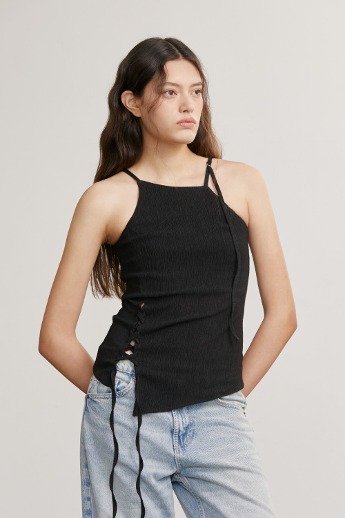 MUSINSA | AFTERHOURS LACE UP HALTER SLEEVELESS TOP