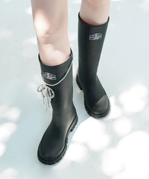 MUSINSA | CITYBREEZE WOMAN [CTBRZ x MAC MOC] City long rain boots_BLACK