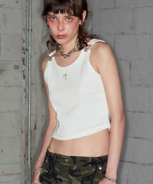 낫노잉(NOTKNOWING) Suspender Crop Tank Top (WHITE) - 사이즈 & 후기 | 무신사