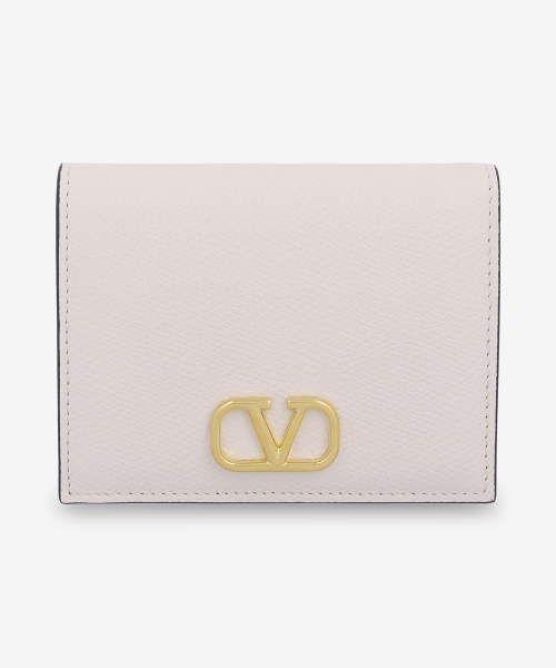 MUSINSA | VALENTINO V Logo Signature Compact Wallet - Light Ivory ...