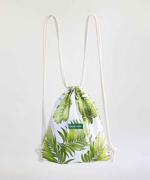 MUSINSA | GREEN STUFF rope string backpack R3 - tropical leaf