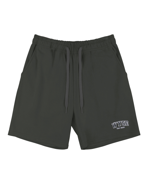 MUSINSA | WYSE Basic College Logo Half Pants (Charcoal)
