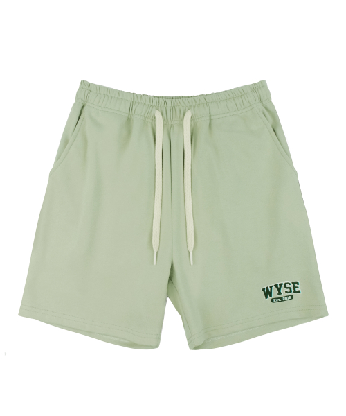MUSINSA | WYSE Basic College Logo Half Pants (Light Green)