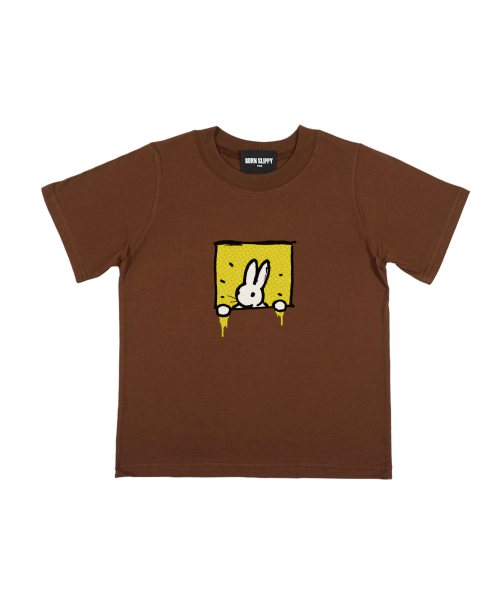 MUSINSA | BORN SLIPPY Bunny House Crop T-shirt (Brown)