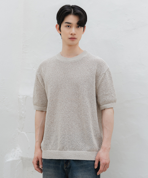 MUSINSA | ALVINCLO [DE LUXE] Washable Boucle Round Neck Half Knit ...