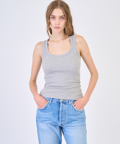 MUSINSA | RAVEROUS Basic Sleeveless Melange Gray