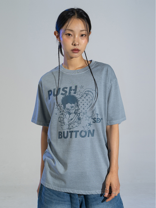 MUSINSA | NET SOCIAL CLUB PUSH SEND BUTTON PIGMENT TEE (SLATE)