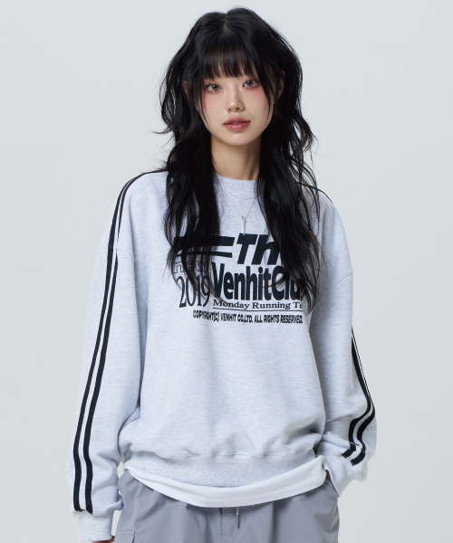 벤힛(VENHIT) MRT LINE 스웨트셔츠 화이트메란지 - 사이즈 & 후기 | 무신사