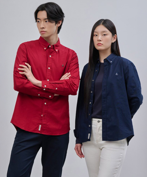 빈폴 멘(BEANPOLE MEN) [Essential] 남녀공용 옥스퍼드 솔리드 셔츠 레드 - 사이즈 & 후기 | 무신사
