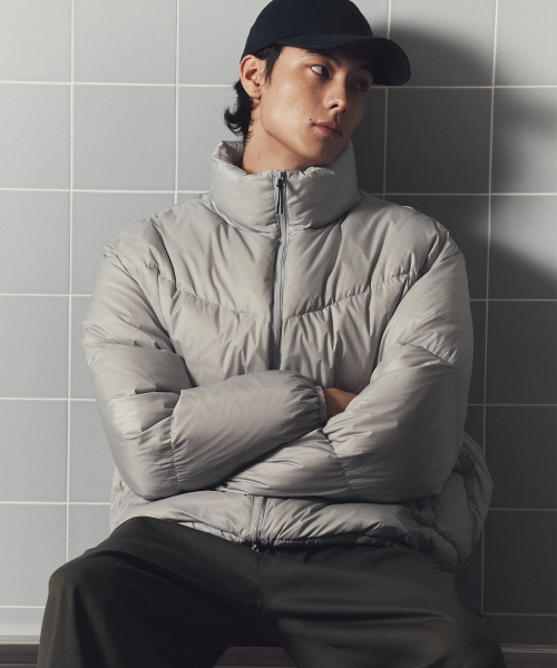 MUSINSA | URBANDTYPE Essential Puffer Duck Down Short Padding_Gray