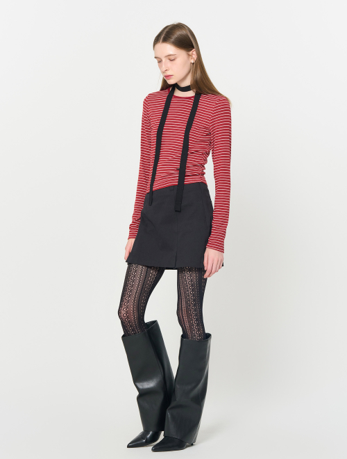 MUSINSA | GENERAL IDEA Striped long sleeve t-shirt [DEEP RED] / WBD3L01503