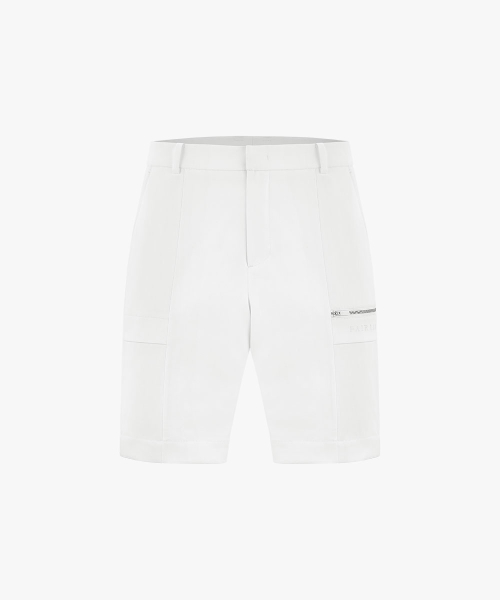 MUSINSA | FAIRLIAR Men's Zipper Pocket Shorts (White)