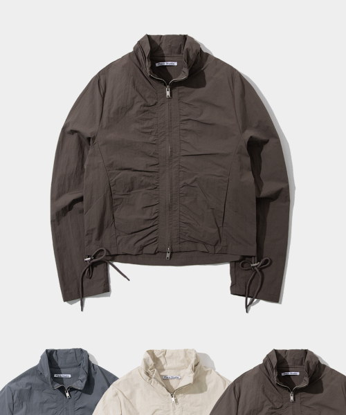 MUSINSA公式 | PLACE STUDIO Shirring high neck cropped two-way string zip ...