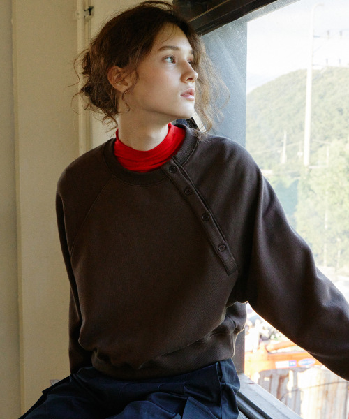 MUSINSA | ITOV SEOUL Button Raglan Man to Man BR