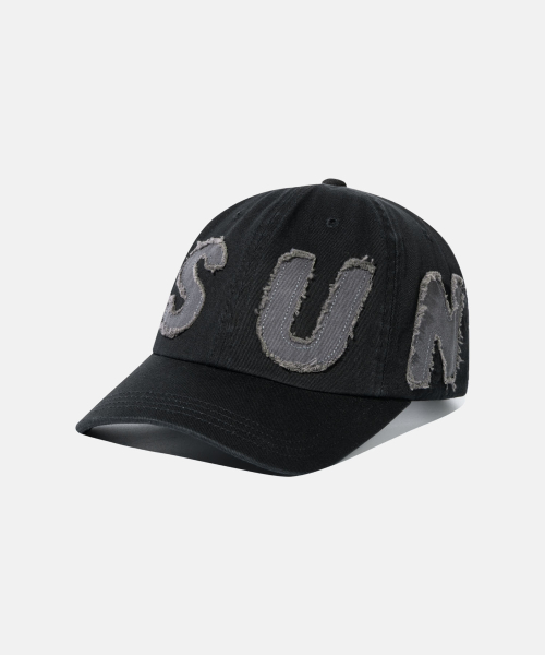 MUSINSA | SUNLOVE Cut Off Capital Cap Black