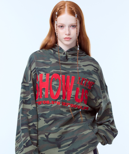 MUSINSA | LUV IS TRUE SH SHOW US HOODIE(KHAKI)