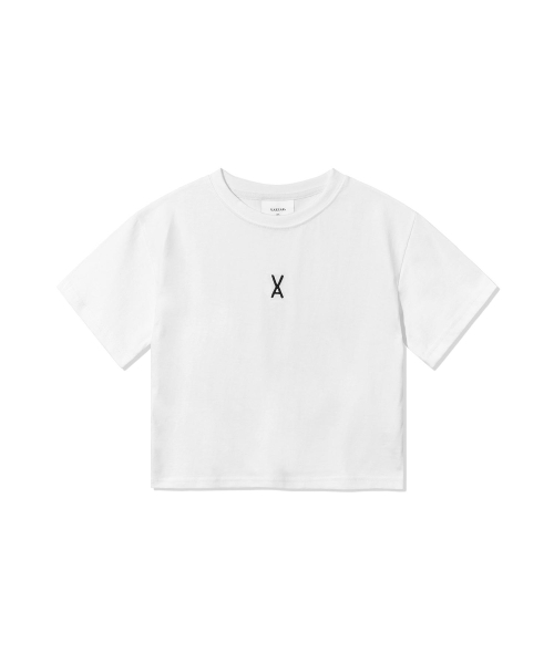 MUSINSA | VARZAR VA 3D Logo Crop Short Sleeve T-Shirt White