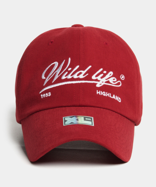 MUSINSA | PLATEAU Big size peach fabric ball cap XL WILD LIFE CAP RED