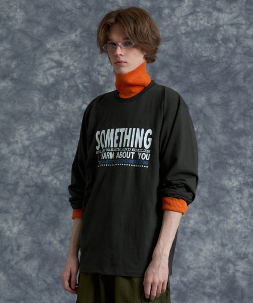 MUSINSA | CACTUSDONUTMARKET Something Warm LS Tee - Charcoal