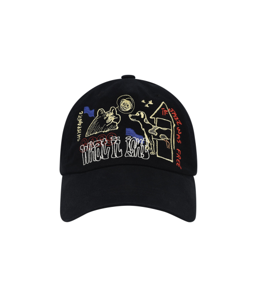 MUSINSA | WACKY WILLY Graphic Ball Cap Black