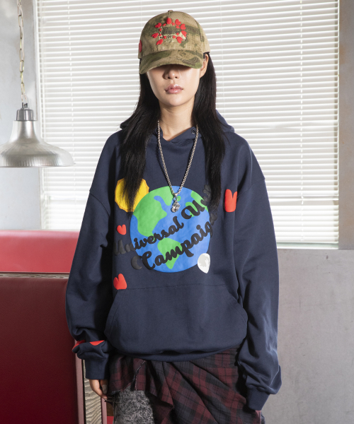 MUSINSA | GLACK GHD010 Unity Campaign Pullover Hoodie (NAVY)