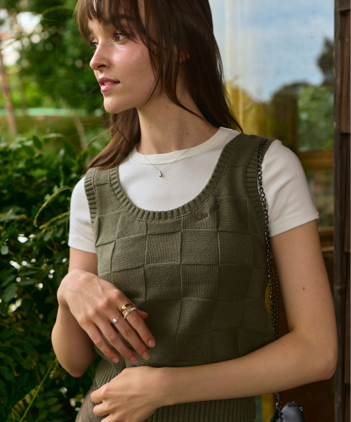 MUSINSA | BITTERCELLS Sketch Knit Vest-Khaki