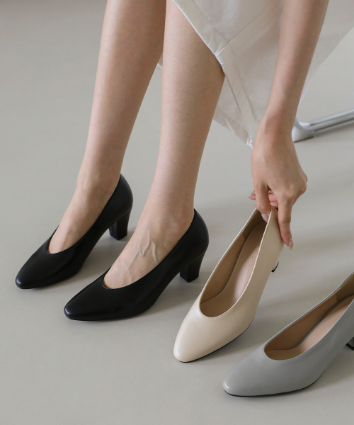 MUSINSA | SAPPUN Ruaden round pumps heel (6cm)