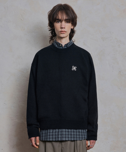 마틴플랜(MARTIN PLAN) Martin Symbol Crewneck Knit - BLACK - 사이즈 & 후기 | 무신사