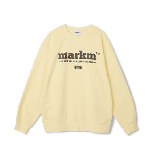 MUSINSA | MARKM BIG LOGO CREW NECK SWEATSHIRT-YELLOW