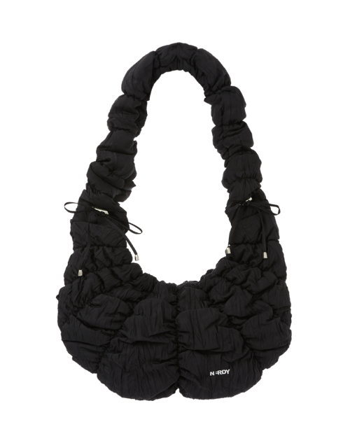MUSINSA | NERDY Pleated Ribbon Two Way Hobo Bag Black