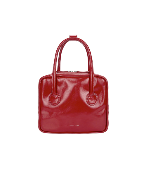 MUSINSA | MARGESHERWOOD PIPING SLIM TOTE_apple red crinkle