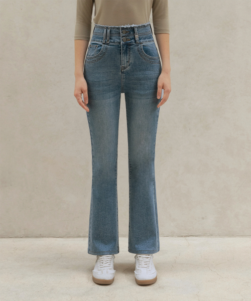 MUSINSA | NON AND NON HIGH-RISE SEMI BOOTS CUT DENIM (DENIM)