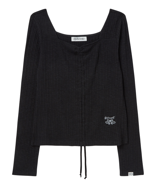 델리센트(DELICCENT) 스트링 타이업 티셔츠 [BLACK] - 사이즈 & 후기 | 무신사