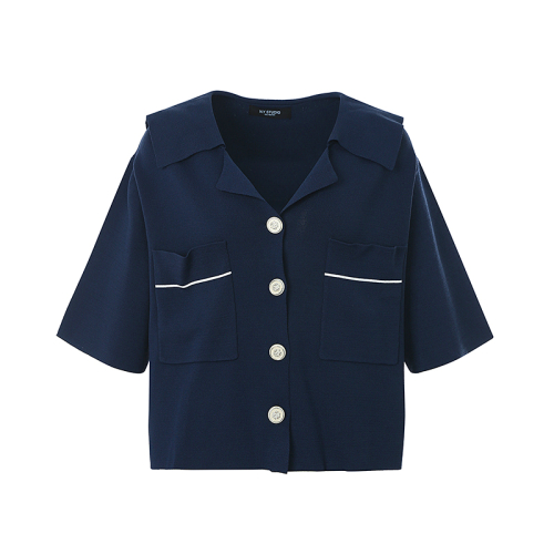 MUSINSA | VISITINNEWYORK Pocket Color Block Line Cardigan (YY5GD30)