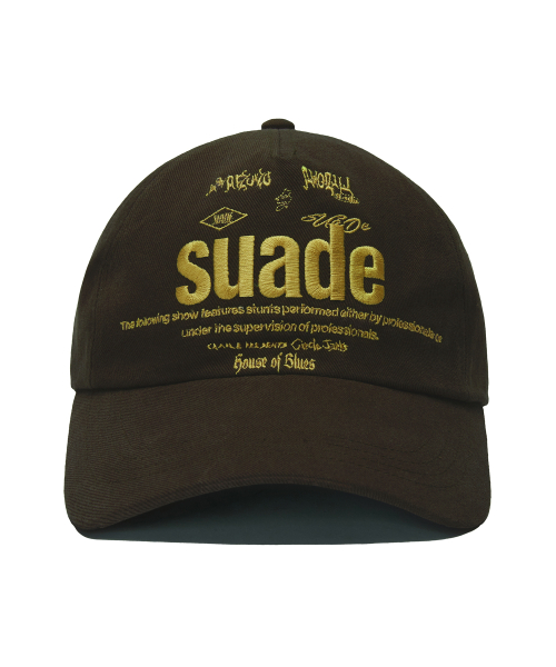 MUSINSA | SUADE MIXED LOGO BALL CAP [BROWN]